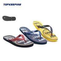 China Men PVC Top PE Small Heel Flip Flop Slippers White Big Label for sale