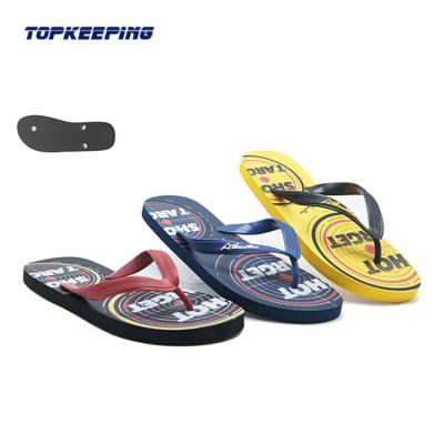 China Men PVC Top PE Small Heel Flip Flop Slippers White Big Label for sale
