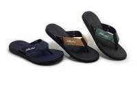 China Summer Beach Fabric Soft Rubber Slippers PU Black EVA Thick Sole Flip Flops Mens for sale