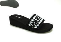 China Fashion Adult Sliders Woman House Slipper Lady Black Sandal High Heel for sale