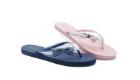 China Bow Decoration Women PE Flip Flop With Shiny Glitter Strip for sale