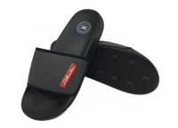 China Cozy Casual Large Plain Black Pu Upper Sliders Footwear Soft For Man for sale