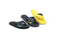 China EVA Kid Boy Flat Flip Flop Sandals Black Yellow for sale