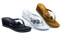 China Summer Eva Flip Flop Wedge Black Glitter Flip Flop For Woman Heel for sale