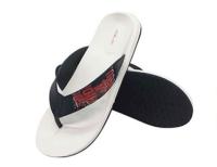 China Custom Logo White And Black Flip Flops EVA Sole for sale