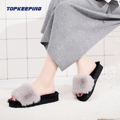China Custom Winter Outdoor Sliders Womens Fluffy For Lady for sale