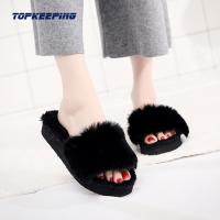 China Custom Winter Outdoor Sliders Womens Fluffy For Lady for sale