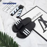 China Custom Logo Stripe Summer Pvc Odm Sliders Slippers For Men for sale