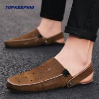 China Simple Leather Slide Slip Walk Design Odm Man Beach Sandal for sale