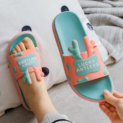 China Summer Cute Animal Elk PVC Bedroom Slipper For Kids for sale
