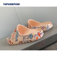 China Summer Indoor Printed Flat EVA Women Yezzy Slides for sale