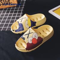 China Regular Fit Female EVA Elmo Cartoon Printed Yeezy Slides for sale
