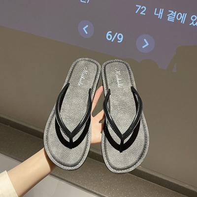 China SGS PVC Upper Ladies Beach Flip Flops With PU Insole for sale