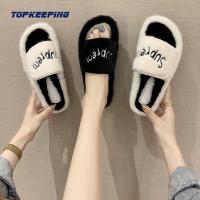 China Ladies Indoor Faux Fur Soft Fluffy Slippers For Winter for sale