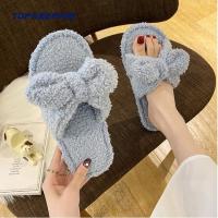 China Custom Womens Plush Fur Slippers With Shock Absorbing Midsole for sale