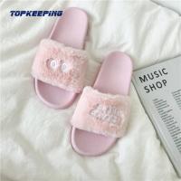 China OEM ODM Acceptable Slip On Womens Furry Slide Slippers for sale