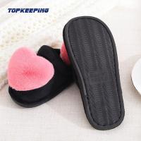 China Ladies Open Heel Plush Furry Bedroom Slippers for sale