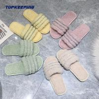 China Outdoor PVC Outsole Womens Fluffy Slider Slippers for sale
