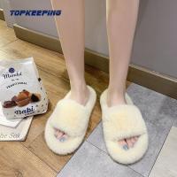 China Minimalism Style Opening Toe Luxury Fluffy Slippers for sale