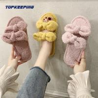 China EUR36 - 41 Womens Plush Bow Fluffy Fur Slipper for sale
