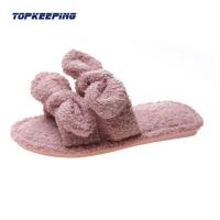 China EUR36 - 41 Womens Plush Bow Fluffy Fur Slipper for sale