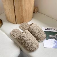 China Custom Womens Indoor Fluffy Slippers With PVC Outsole for sale