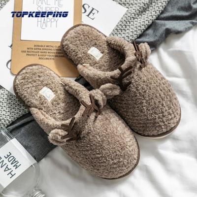 China Open Heel Woman Furry Slippers EUR36 - 41 For Home for sale