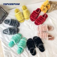 China OEM / ODM PVC Outsole Womens Furry Slippers For Winter for sale