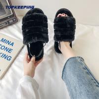 China OEM / ODM PVC Outsole Womens Furry Slippers For Winter for sale