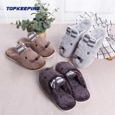 China Winter Indoor Thickness 1.5cm - 3.5cm Plush Animal Slippers For Women for sale