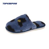 China Slip On Construction Furry Female Slippers With EVA Sole for sale