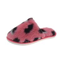 China Slip On Construction Furry Female Slippers With EVA Sole for sale
