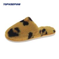 China Slip On Construction Furry Female Slippers With EVA Sole for sale