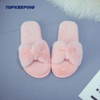 China Flat Heel Female Fur Slippers EUR36 - 41 For House for sale