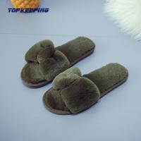 China Flat Heel Female Fur Slippers EUR36 - 41 For House for sale
