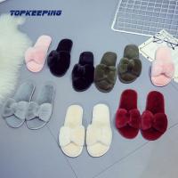 China Flat Heel Female Fur Slippers EUR36 - 41 For House for sale