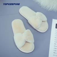 China Flat Heel Female Fur Slippers EUR36 - 41 For House for sale