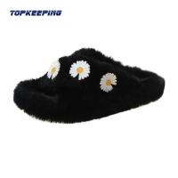 China 1D0018 Handmade Lady Fur Open-toe Fluffy Slipper For Woman for sale