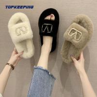 China 1D0029 Lady Wholesale Furry Fashion Fur Fluffy Slipper for sale