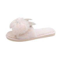 China 1D0044 Lady Cute Fluffy Fleece Plush Warm Slipper for sale