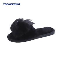 China 1D0044 Lady Cute Fluffy Fleece Plush Warm Slipper for sale