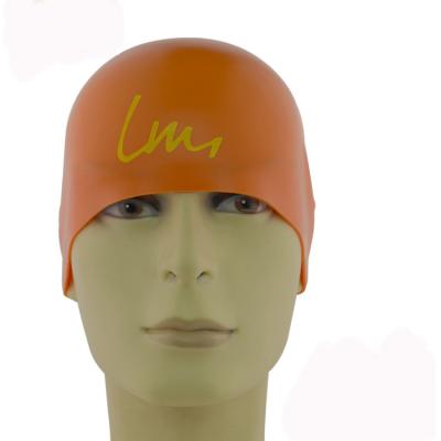 China Waterproof 3D Dome Silicone Triathlon Cap For Adult Swimming Racing for sale