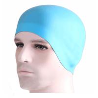 China Waterproof 3D Dome Silicone Triathlon Cap For Adult Swimming Racing for sale