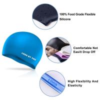 China Unisex Adult Swim Latex Free Triathlon Cap Blue Yellow Orange Color for sale
