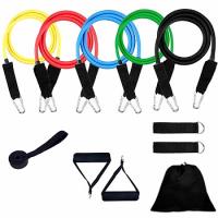 China customized 1.2m 11pcs Resistance Bands Set With Foam Handles for sale