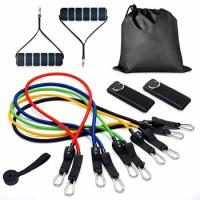 China customized 1.2m 11pcs Resistance Bands Set With Foam Handles for sale