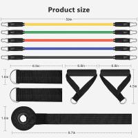 China customized 1.2m 11pcs Resistance Bands Set With Foam Handles for sale