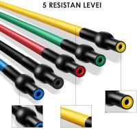 China customized 1.2m 11pcs Resistance Bands Set With Foam Handles for sale
