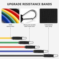 China customized 1.2m 11pcs Resistance Bands Set With Foam Handles for sale