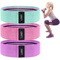 China 66cm Fabric Resistance Bands Loop Set for Weight Lifting Exercise for sale